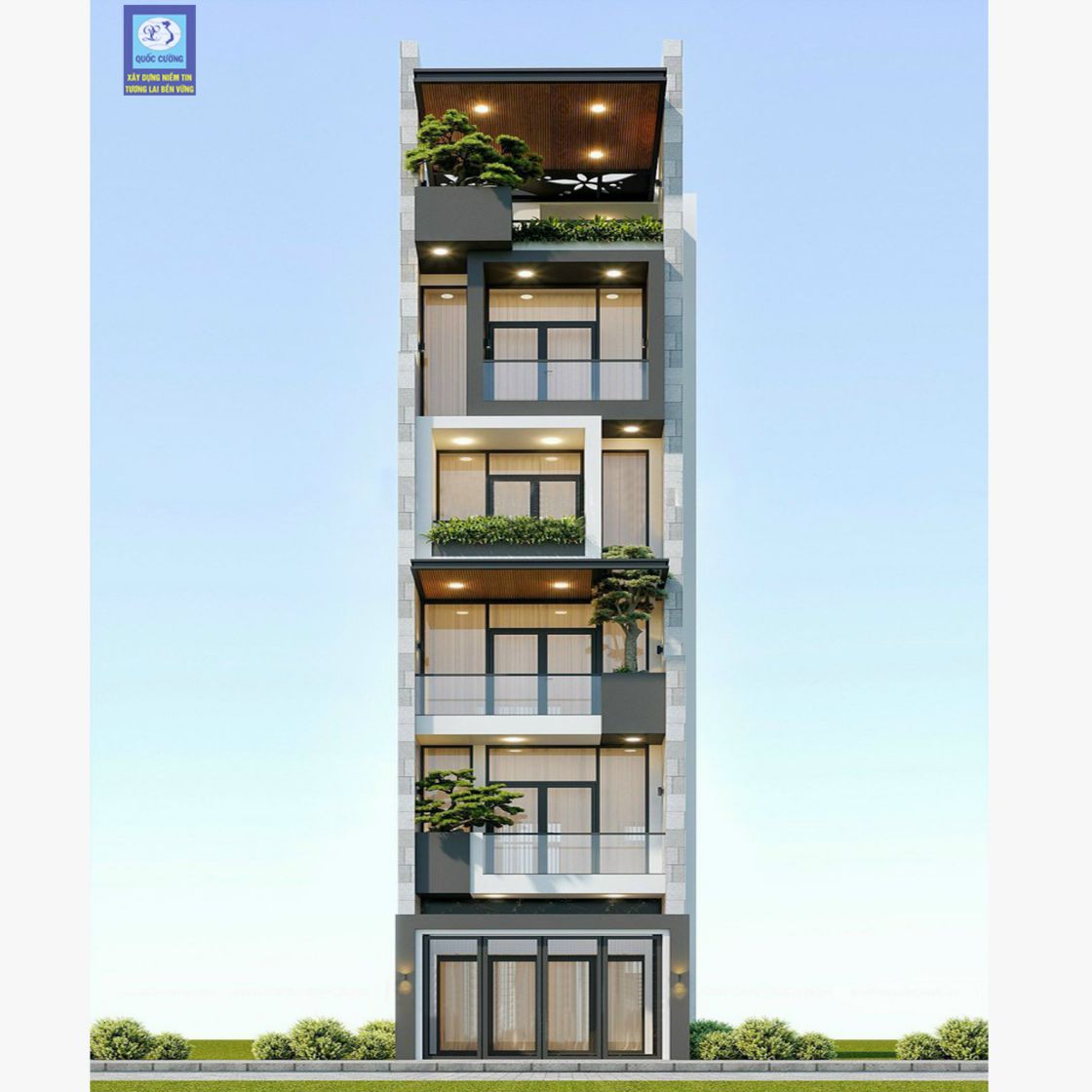 C.Trình nhà A.Thanh-C.Tiên ở Q.8. Nhà 1 Trệt + 4 LẦu, MÁi BTCT